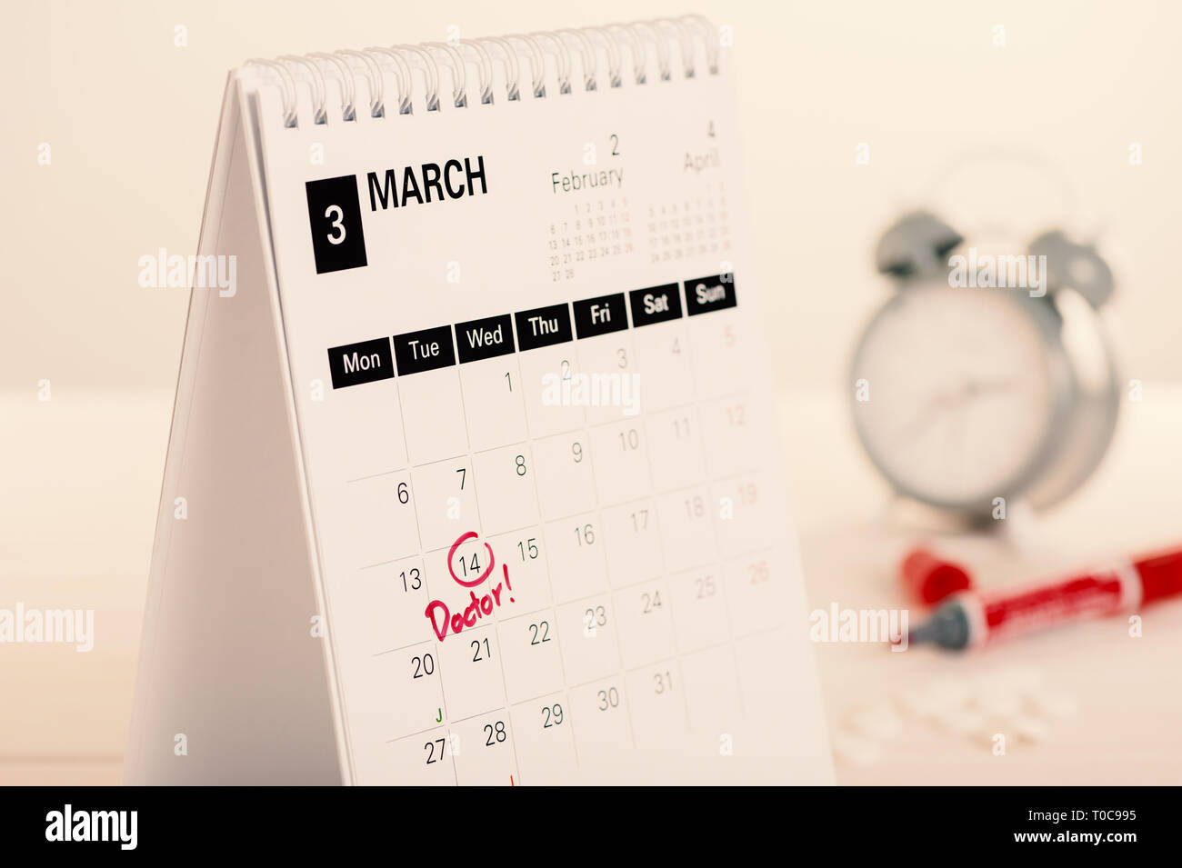 closeup doctor appointment on calendar, medical concept Stock Photo - Alamy