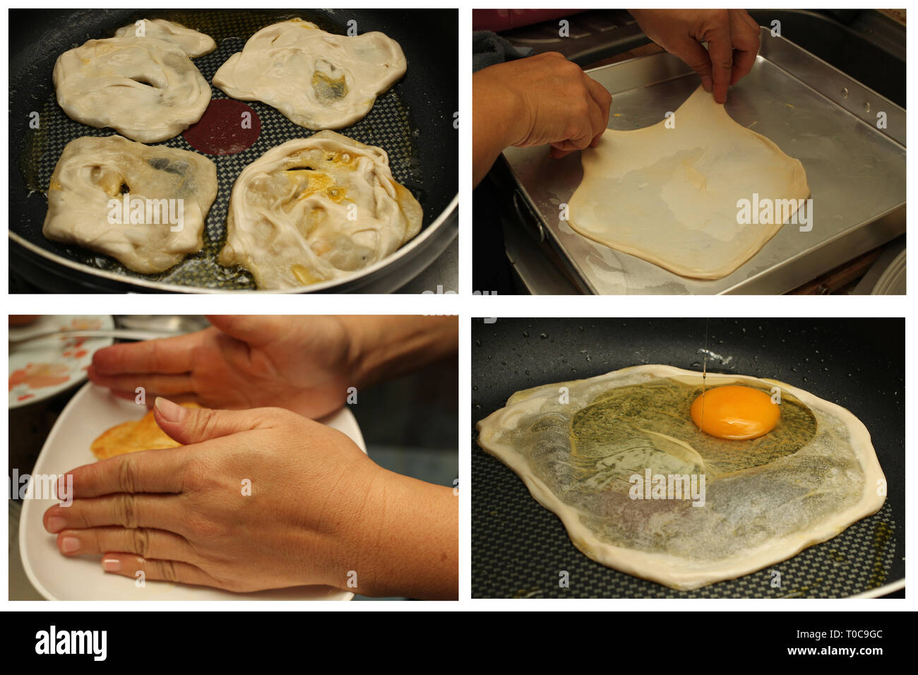 Homemade cooking of Roti , Indian food as deep fried flour . Isolated ...