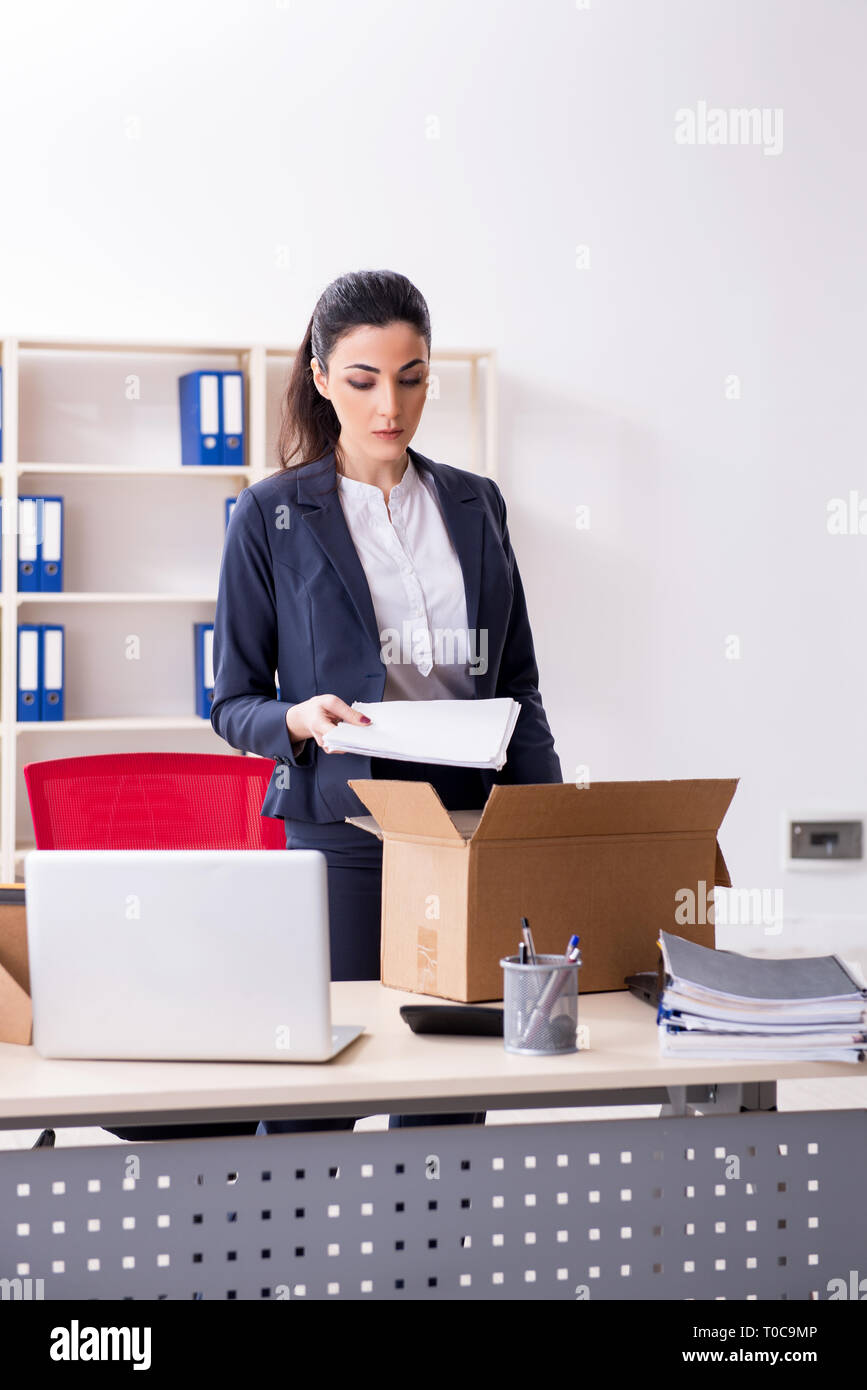 Young female employee being fired from her work Stock Photo - Alamy