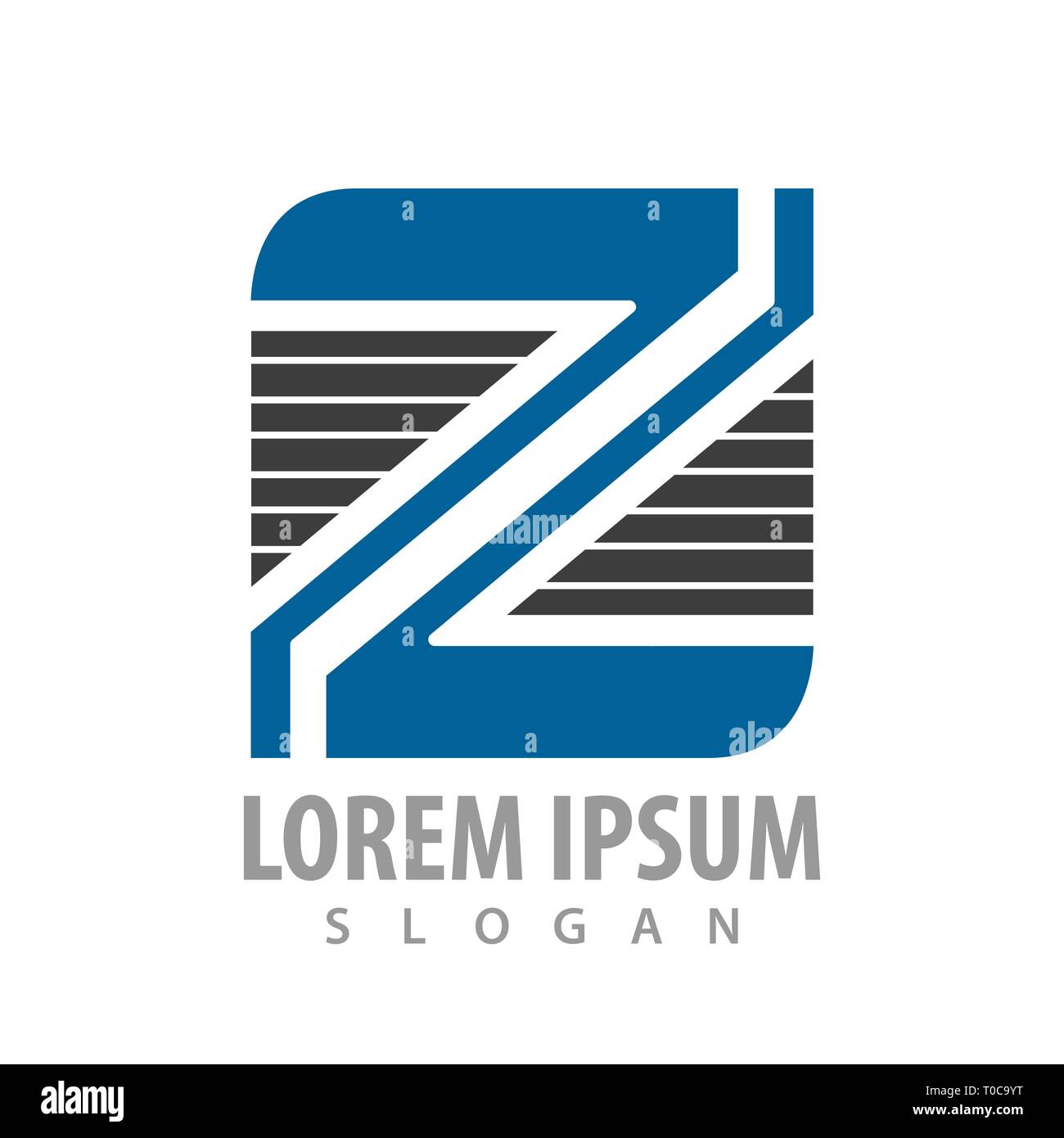 Square line letter Z concept design. Symbol graphic template element ...