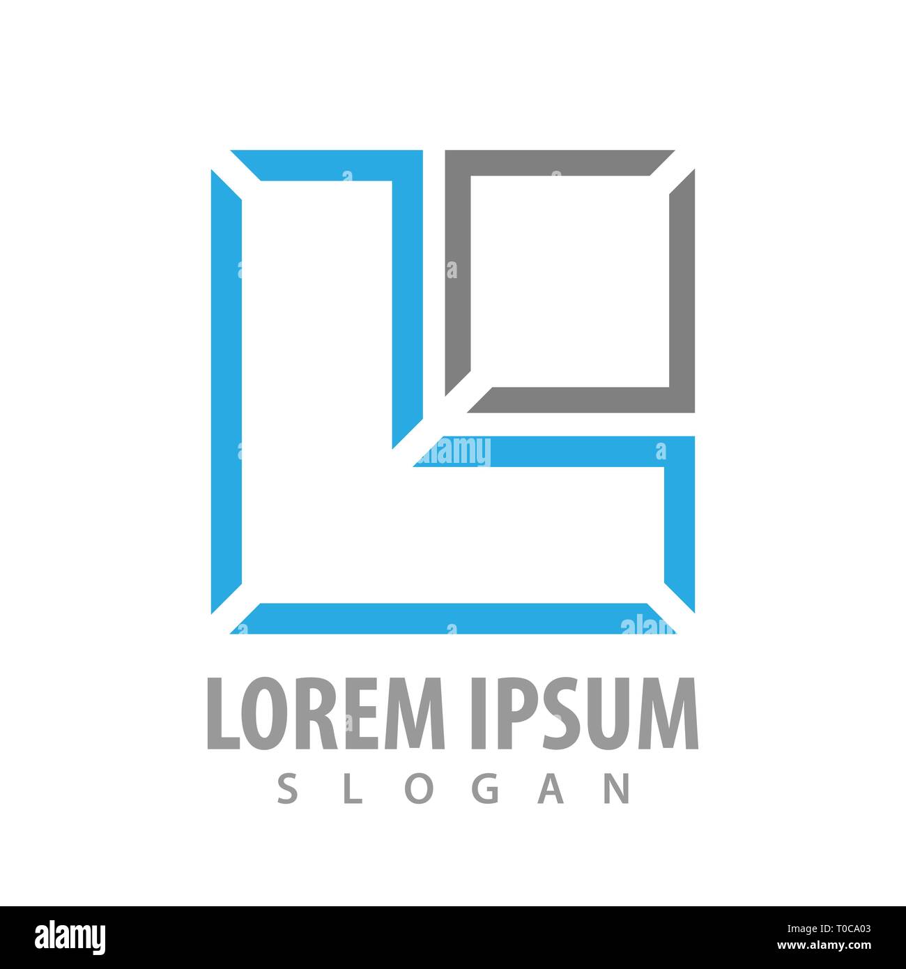 Line square letter L concept design. Symbol graphic template element ...