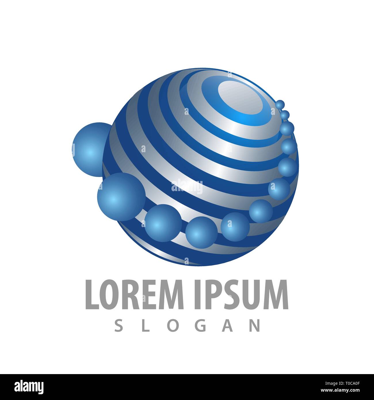 Global tech planet orbits concept design. Symbol graphic template ...