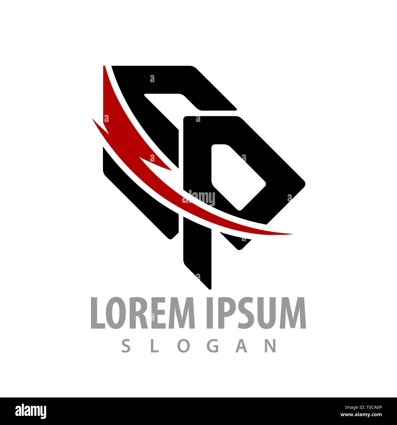 Initial letter SP thunderbolt concept design. Symbol graphic template ...