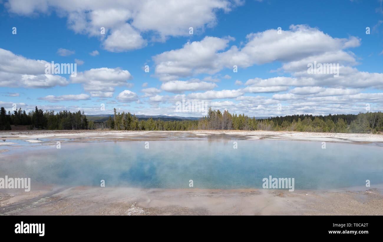 The Excelsior Geyser Crater in Yellowstone National Park, the largest ...