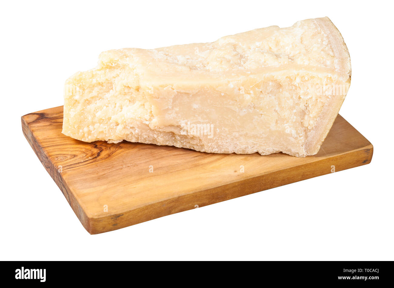 local italian Parmigiano Reggiano (Parmesan) hard cheese on olive wood ...