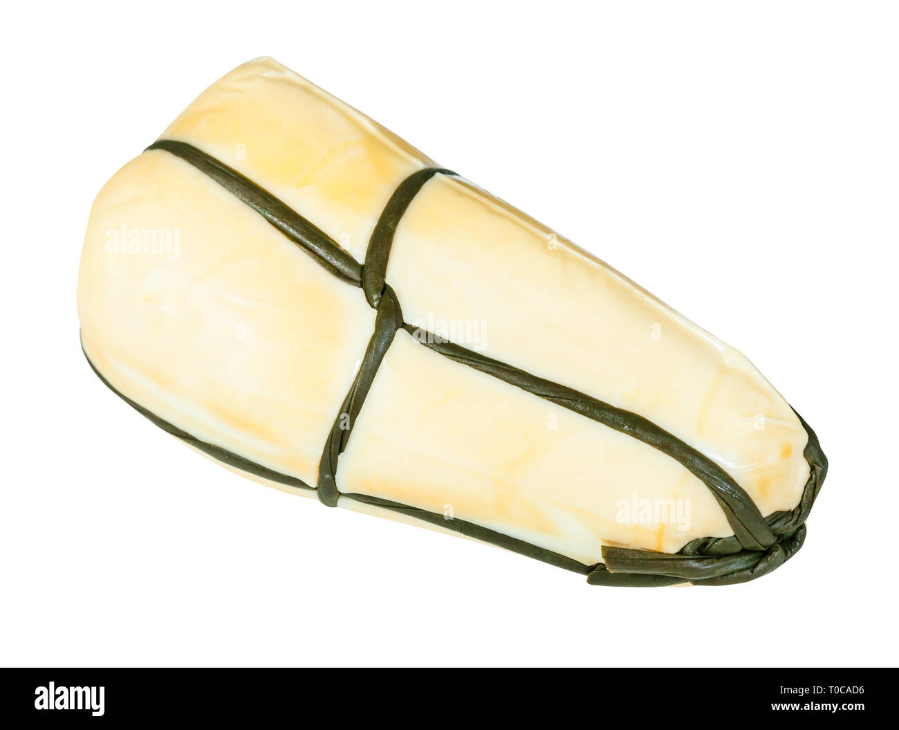 local italian Provola Affumicata (smoked provola) cheese isolated on ...