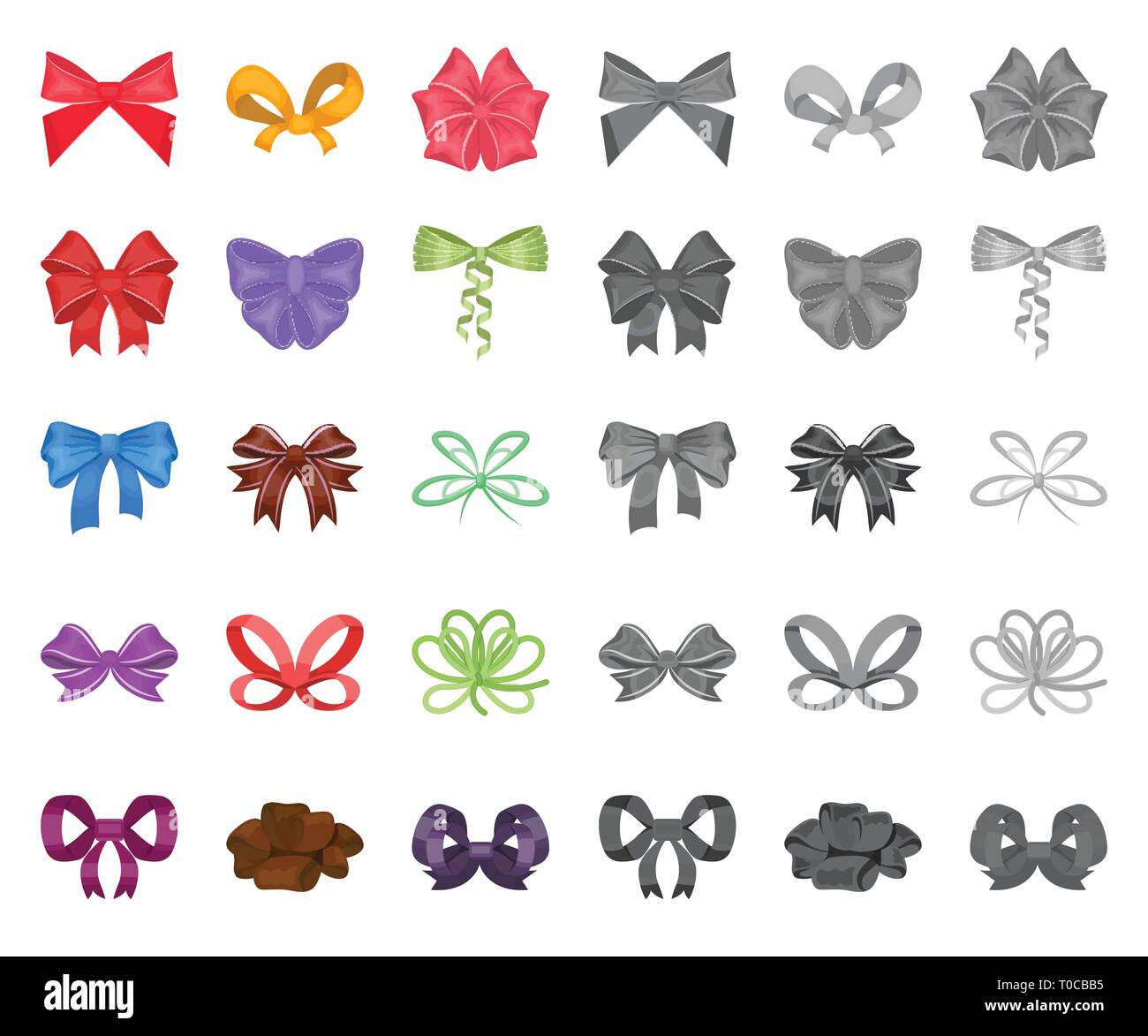 art,bow,braid,cartoon,mono,collection,decoration,design,gift,icon ...
