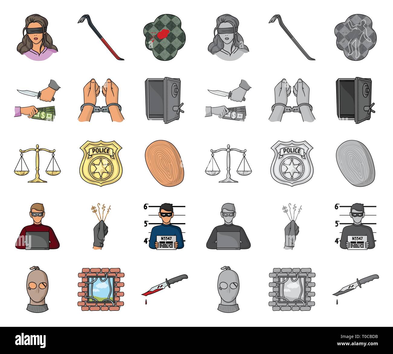 art,badge,bloody,cartoon,mono,collection,court,crime,criminal,crowbar ...