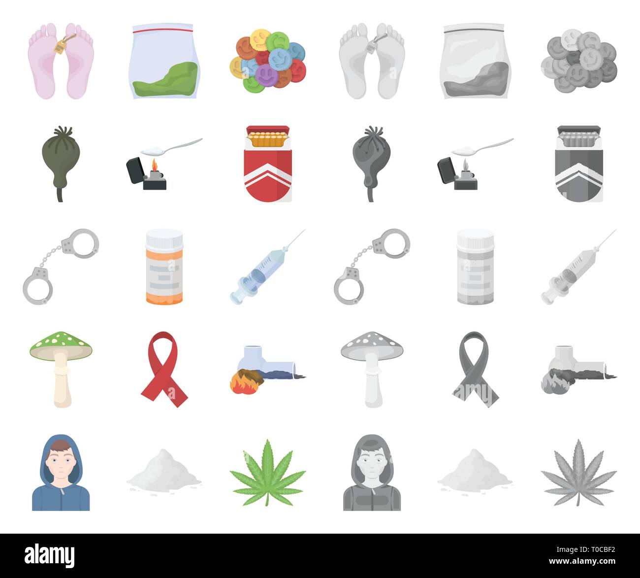 Cannabis leaf handcuffs Stock Vector Images - Alamy