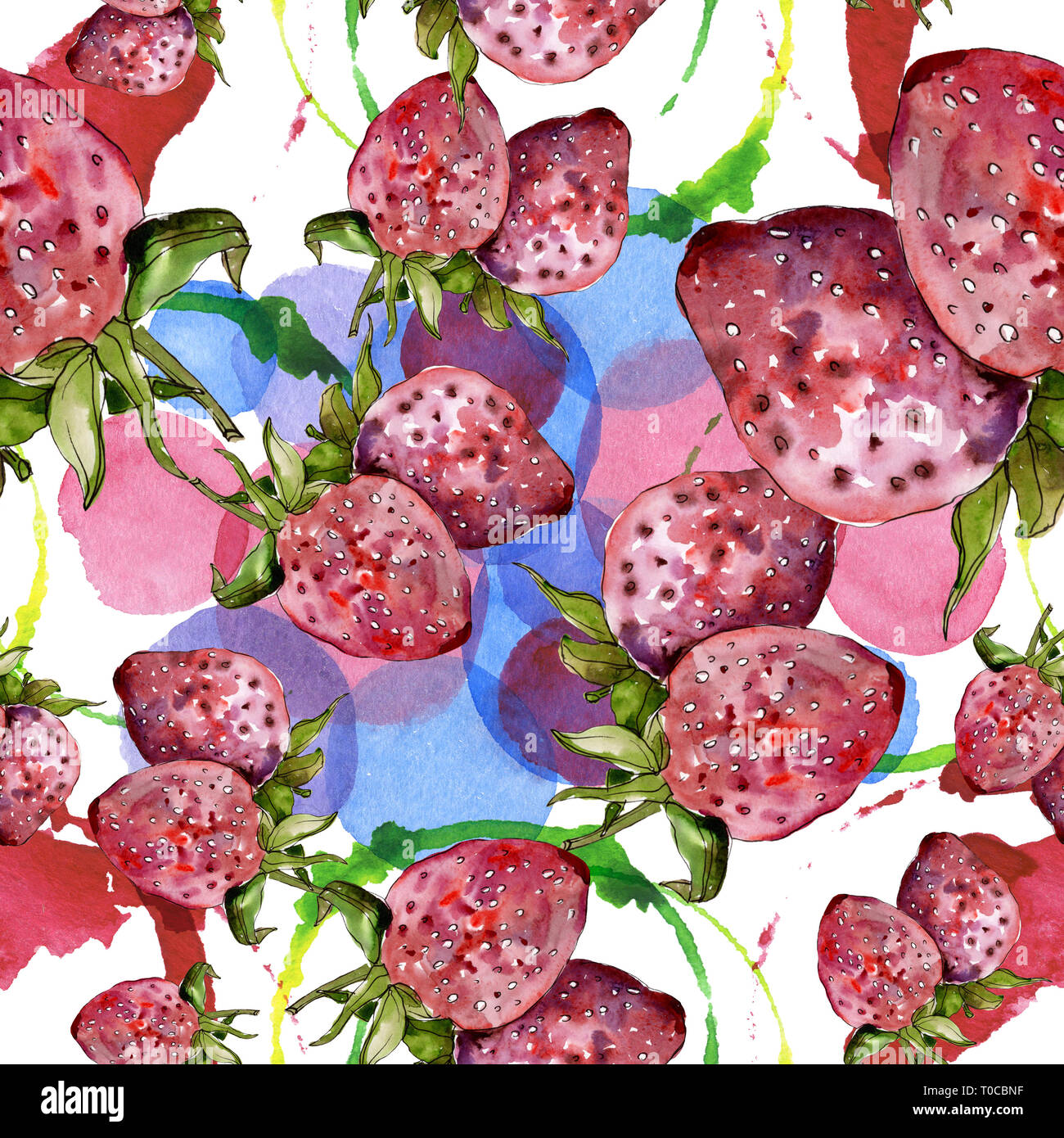 Strawberry healthy food in a watercolor style isolated. Watercolor ...