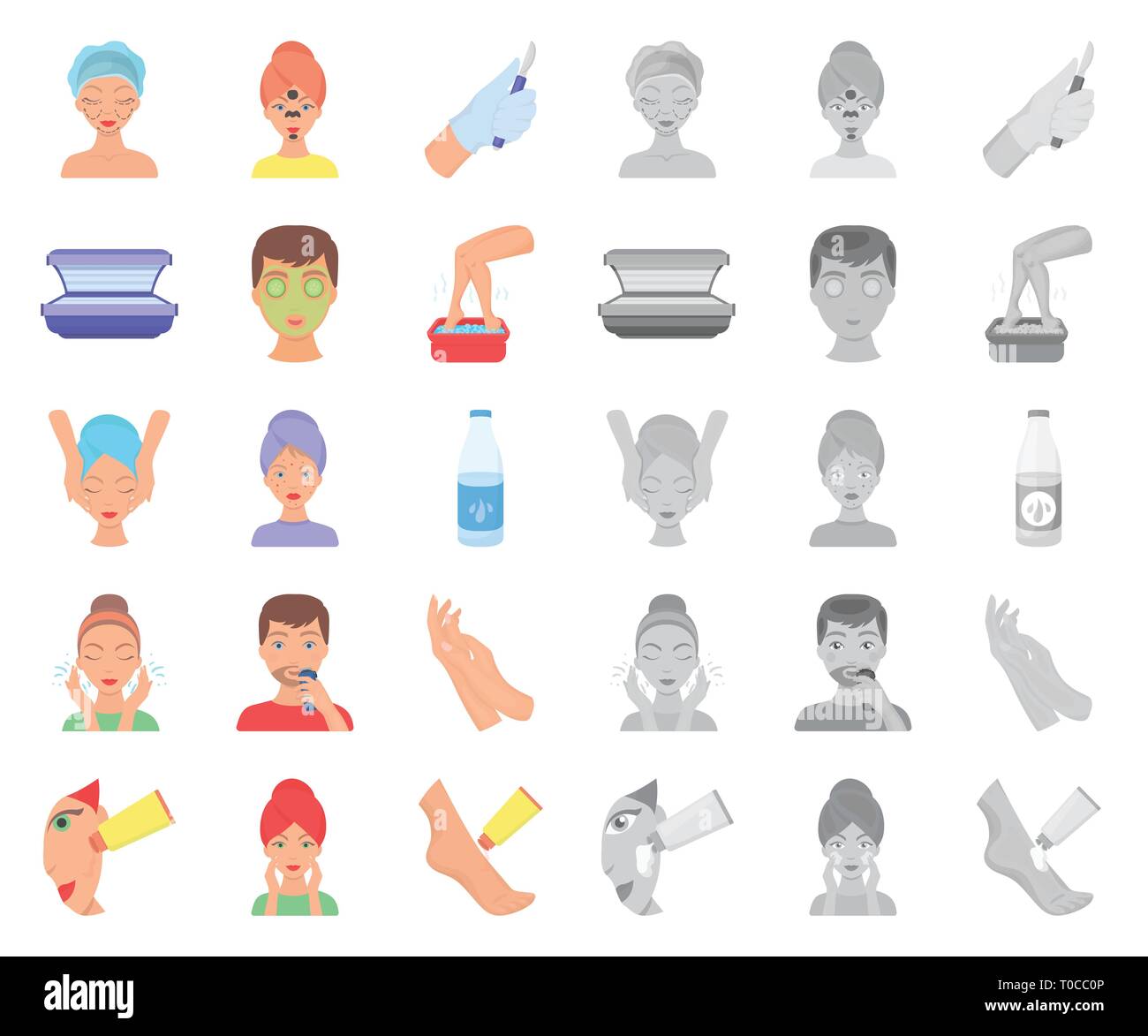 Woman tanning bed face Stock Vector Images - Alamy