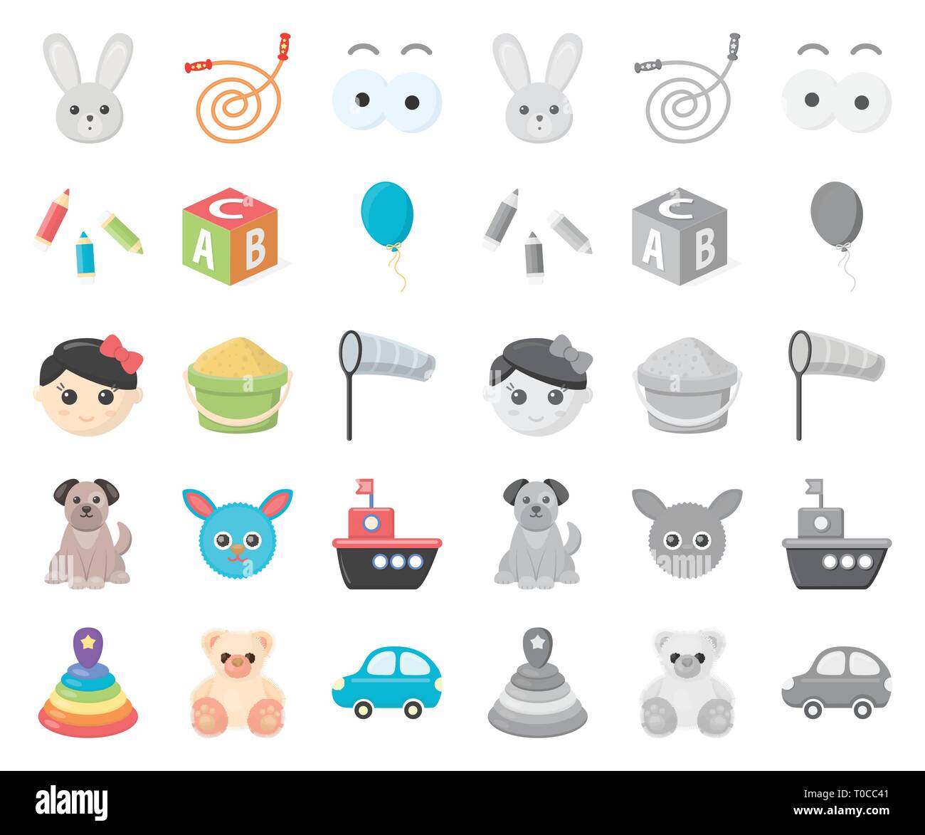 Children toy cartoon,mono icons in set collection for design. Game and ...