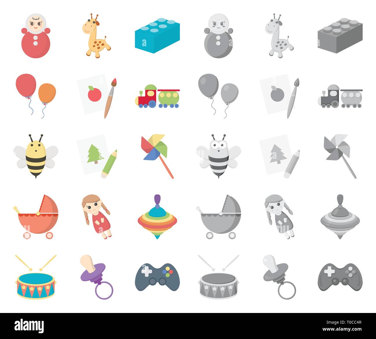 Children toy cartoon,mono icons in set collection for design. Game and ...