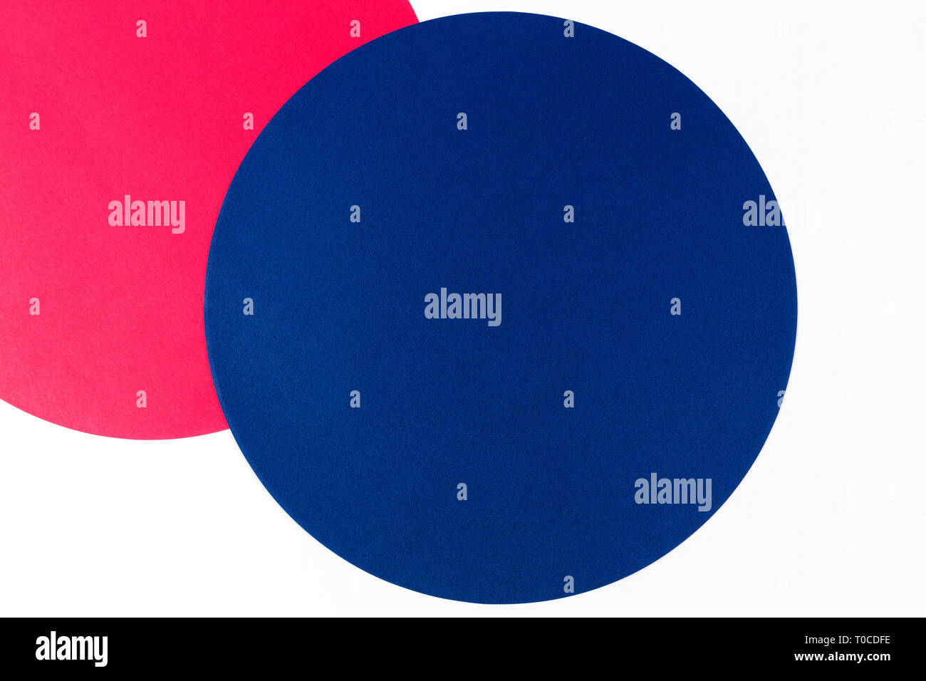 Abstract color paper background. Blue and pink color round circle shape ...