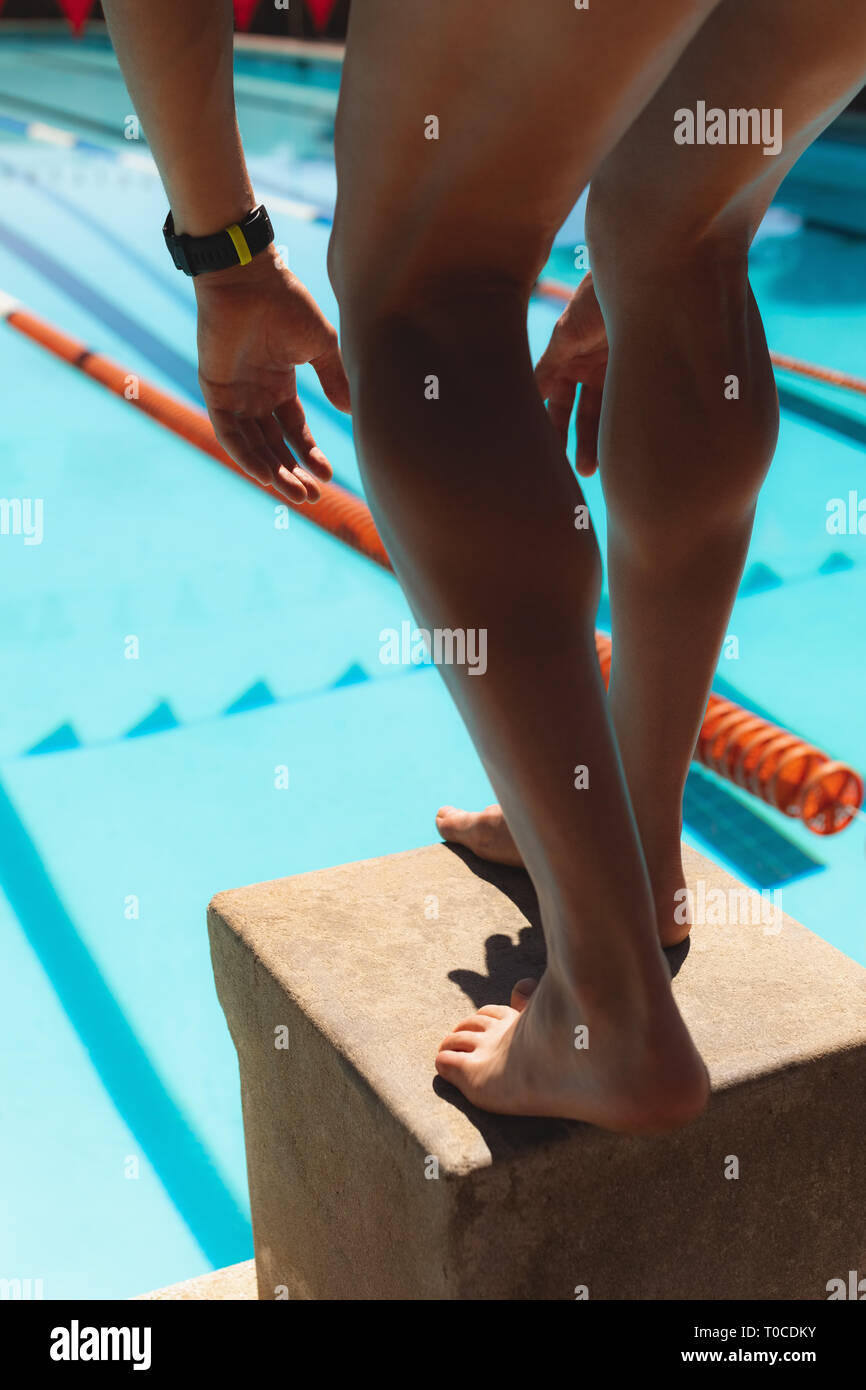 Starting block swimming pool hi-res stock photography and images - Alamy