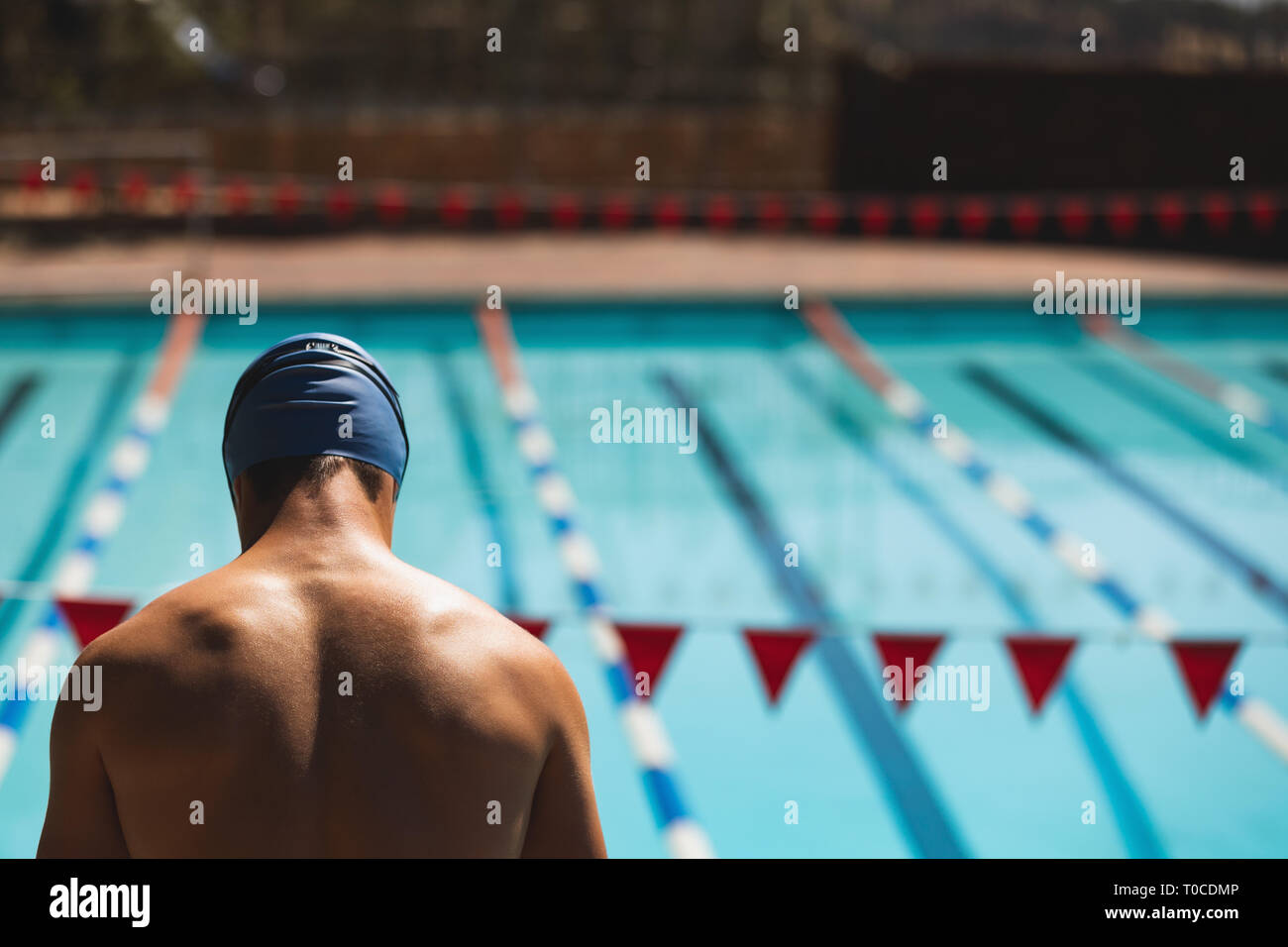 Swimmer standing swimming pool hi-res stock photography and images - Alamy