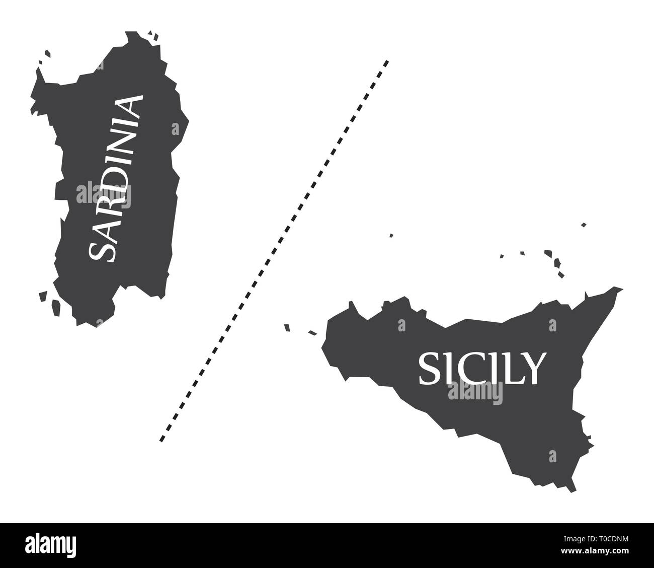 Sardinia region map hi-res stock photography and images - Alamy