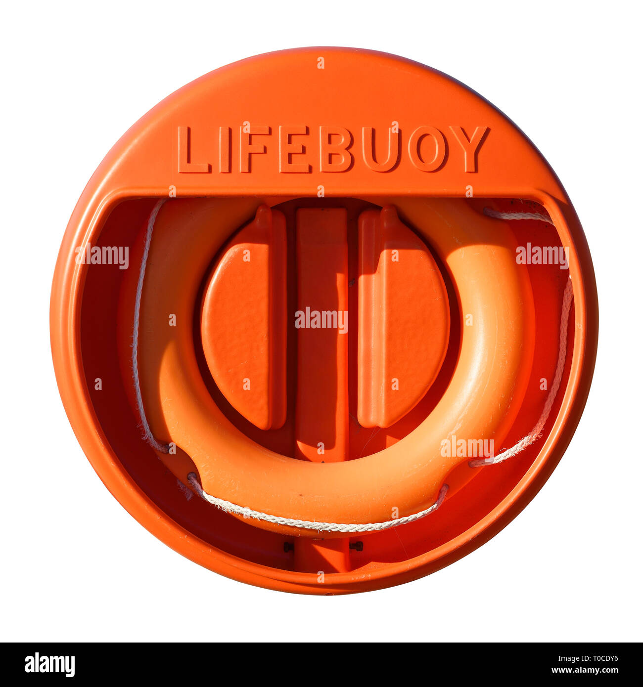 A orange lifebuoy ring Stock Photo - Alamy