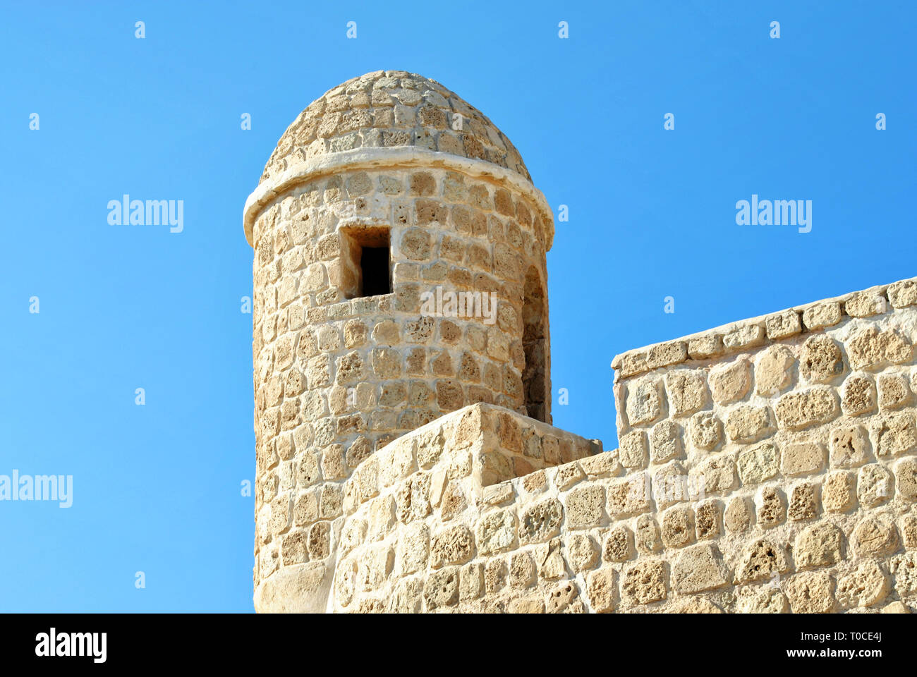 Bahrain Castle in clear blue sky isolated Stock Photo - Alamy