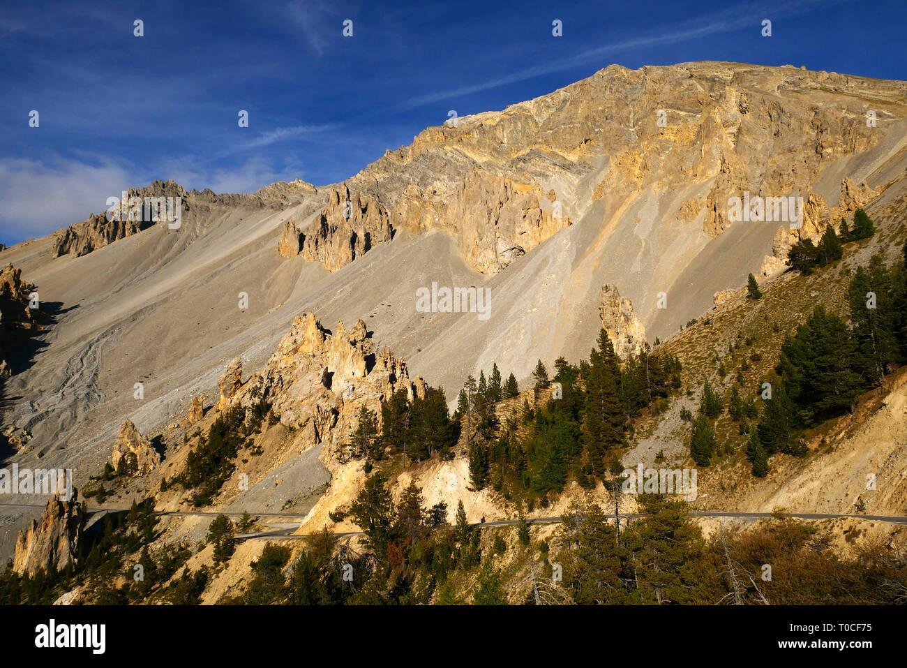 Izoard Pass, landscape of the “Casse deserte”, a cirque in the Queyras ...