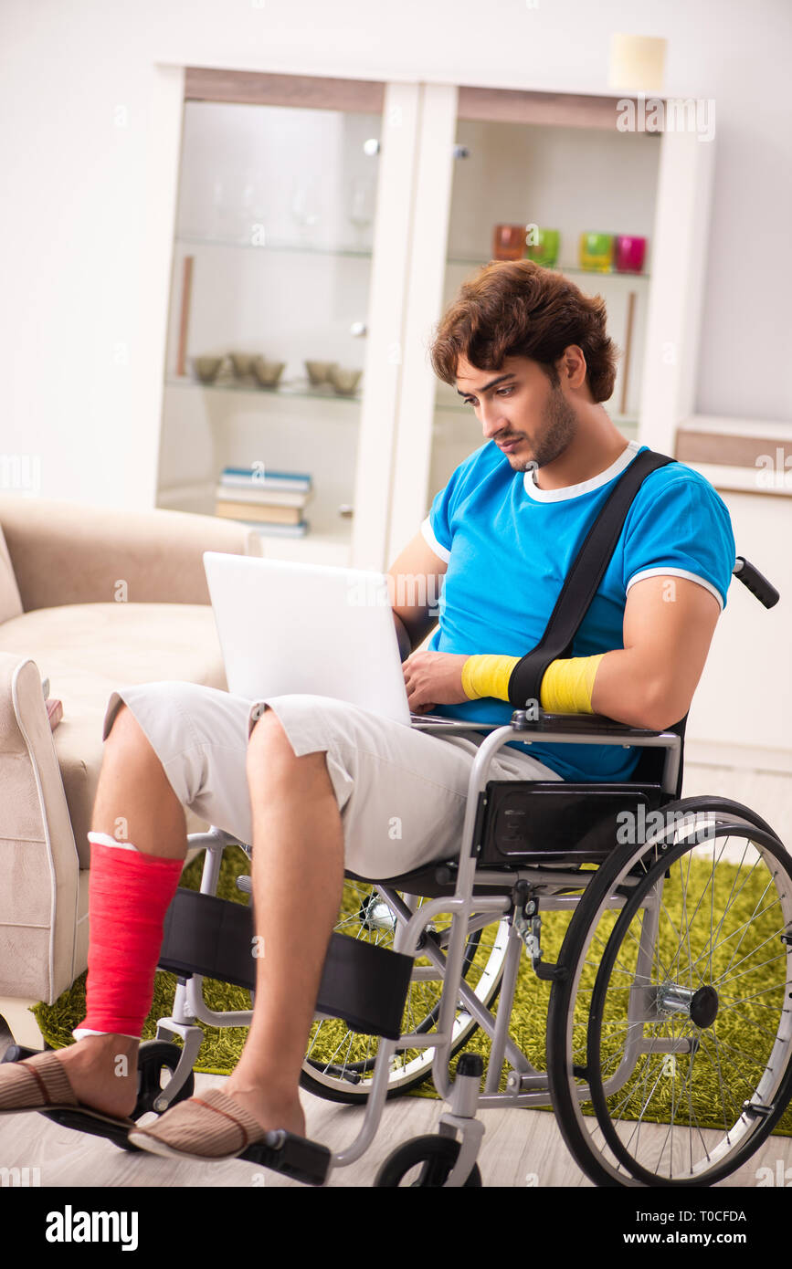 Injured man recovering from his injury Stock Photo - Alamy