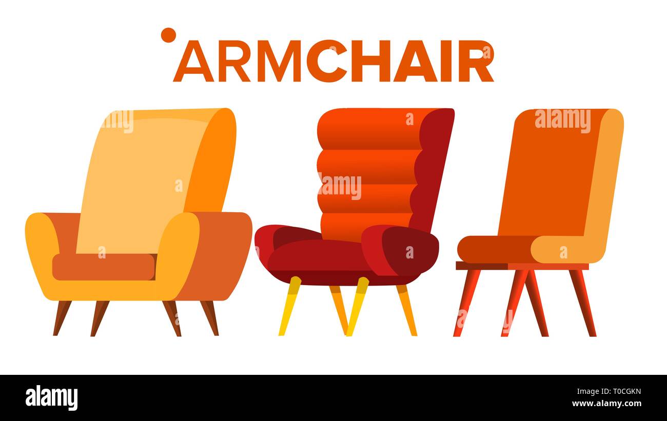 Armchair Vector. Home Furniture Isolated Flat Cartoon Illustration ...