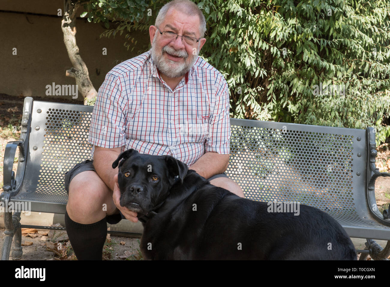 French Gentleman and his dog, Ardeche , France Stock Photo - Alamy