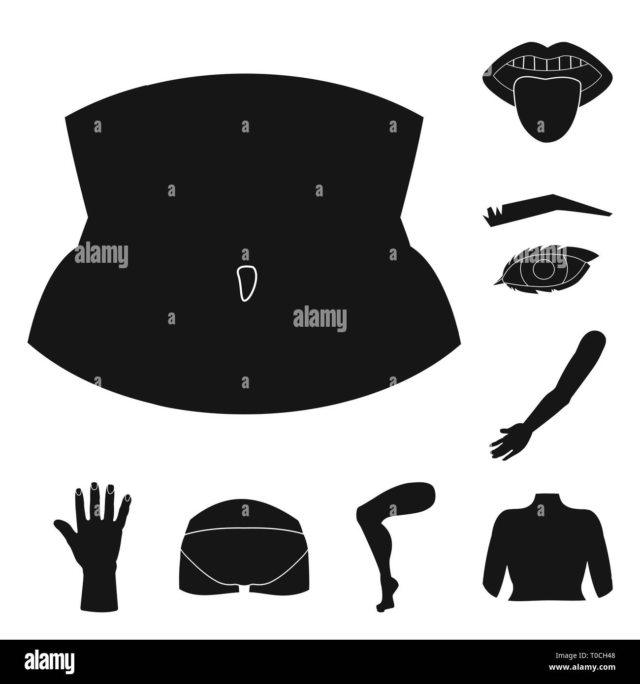 Vector design of body and part symbol. Set of body and anatomy stock ...