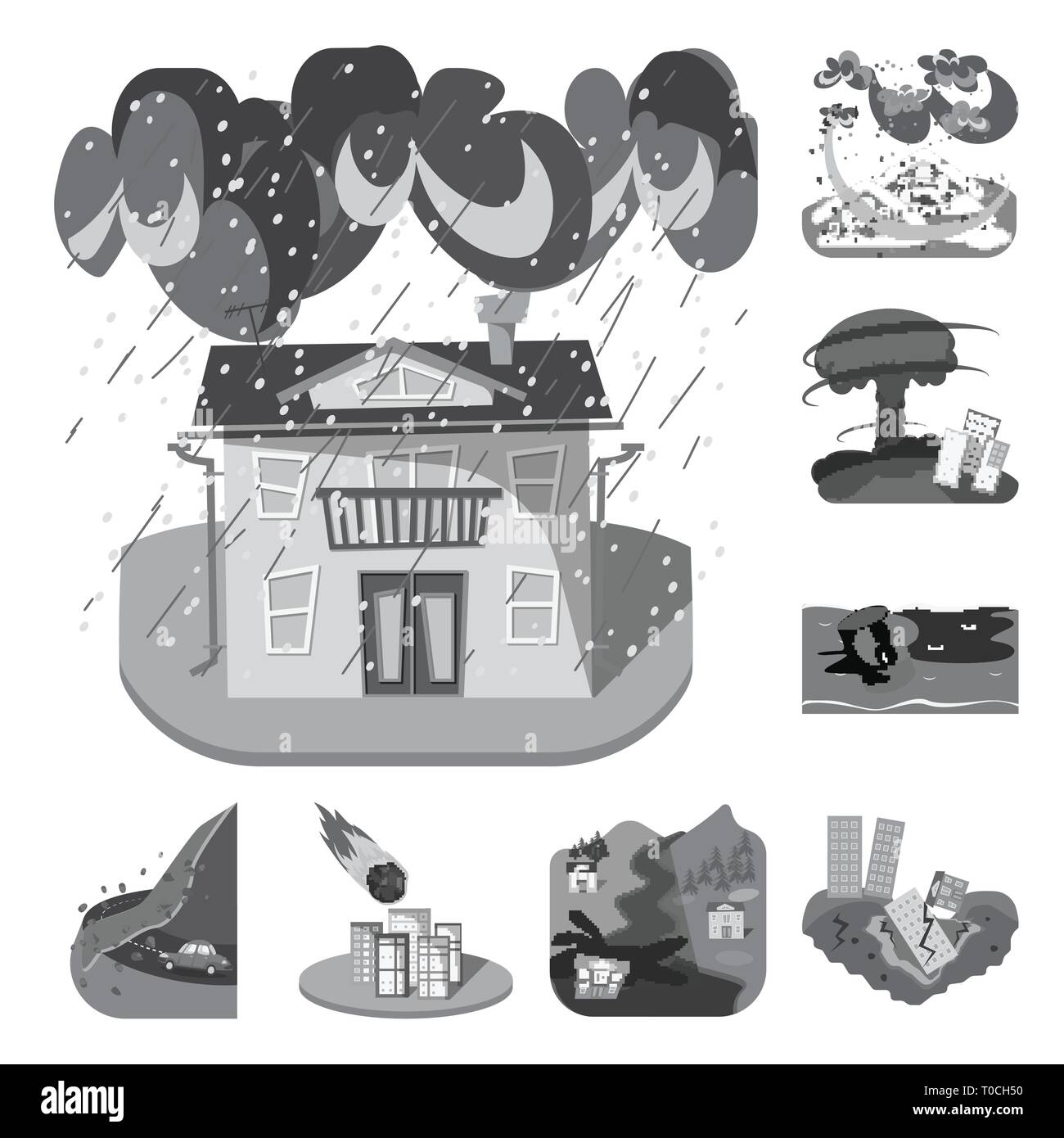 Vector illustration of nature and apocalypse logo. Set of nature and ...