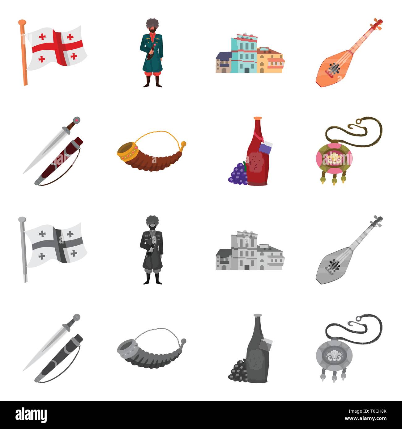 Vector illustration of culture and sightseeing symbol. Set of culture ...