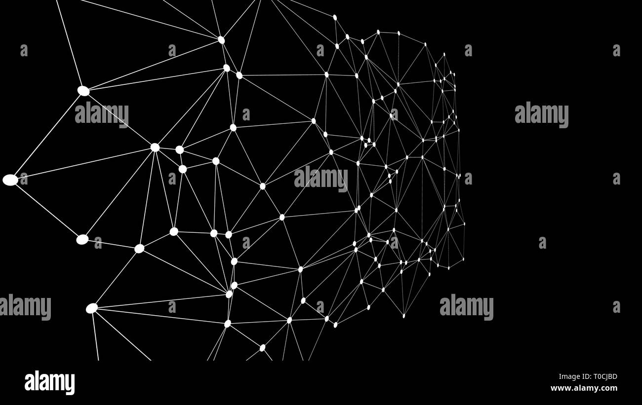 Digital wires 3d vector illustration, lines and dots connect Stock ...