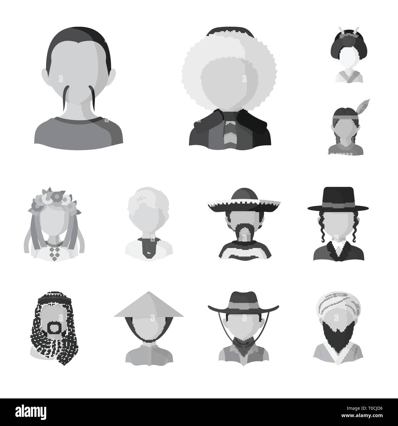 Isolated object of person and culture logo. Collection of person and ...