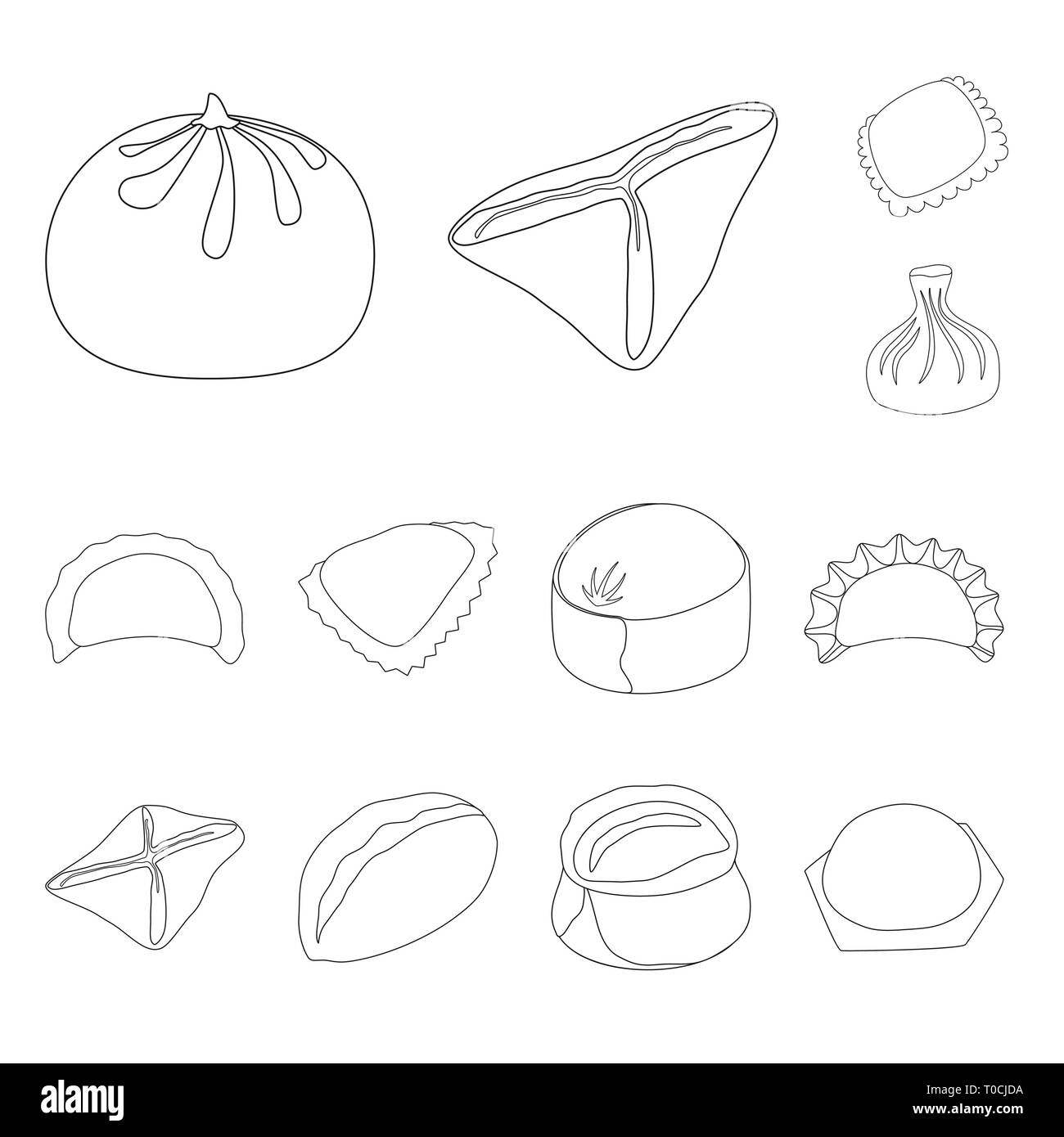 Vector illustration of food and dish symbol. Collection of food and ...