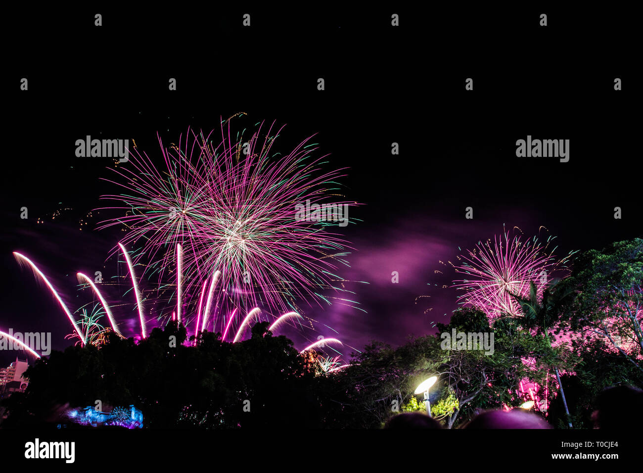 Fireworks in Night Sky Stock Photo - Alamy
