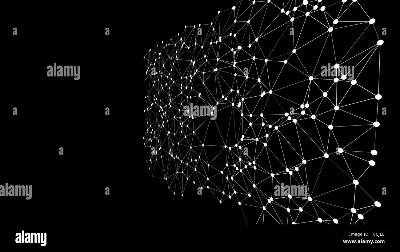 Connected dots and lines vector 3d geometric background Stock Vector Image & Art - Alamy