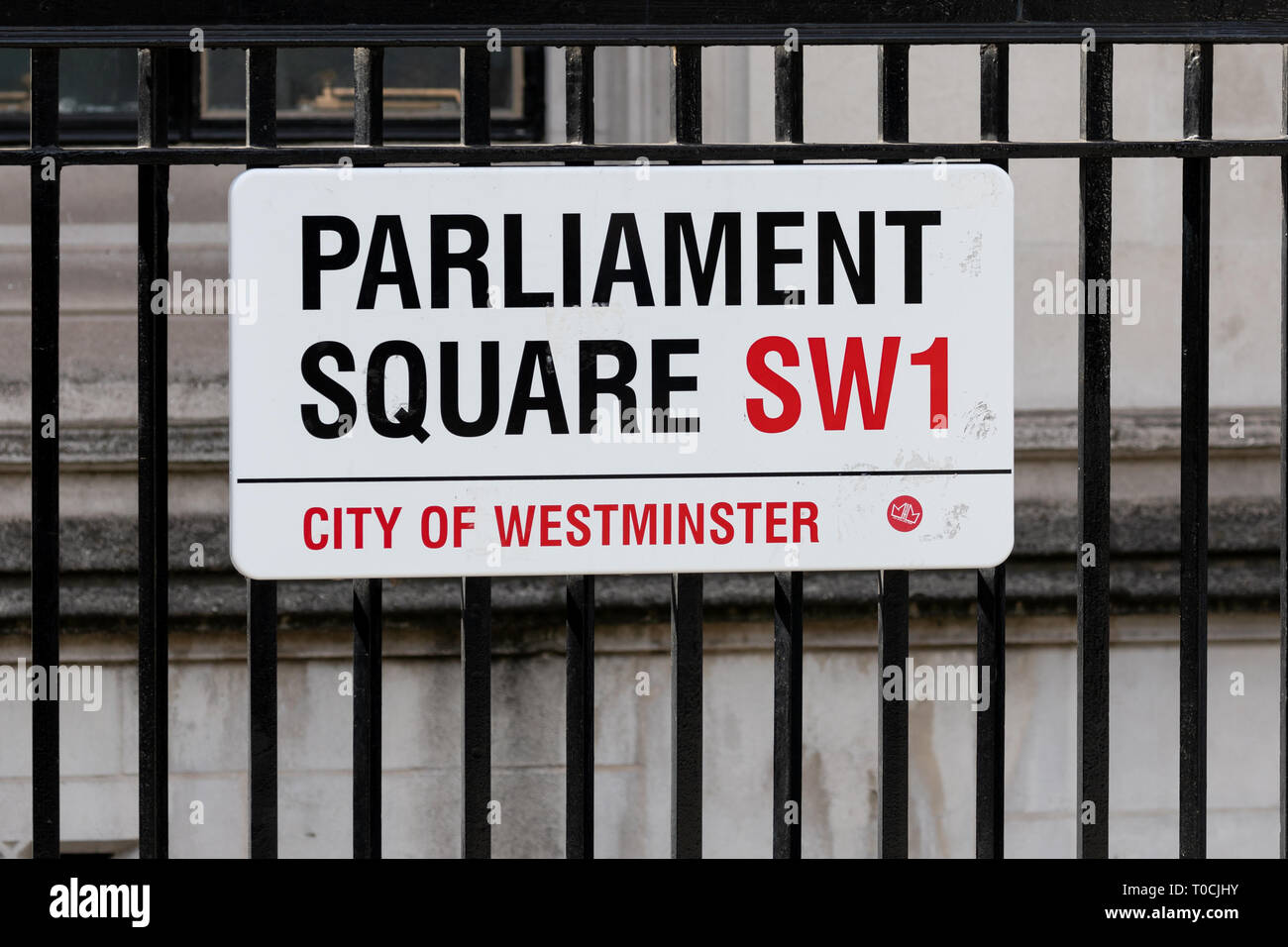 Parliament Square Road Sign Stock Photo - Alamy
