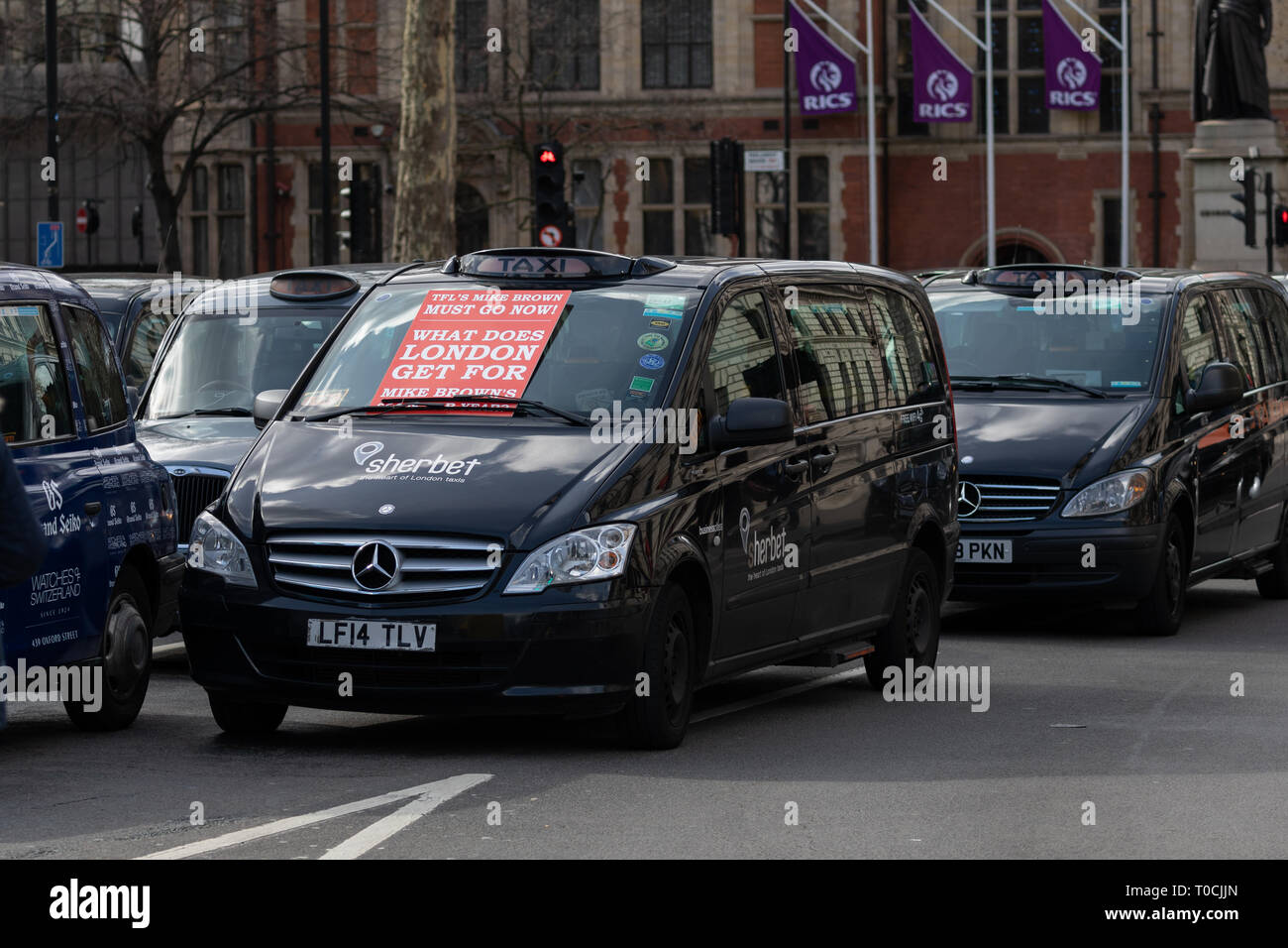 London Taxi Driver Protest Stock Photo - Alamy