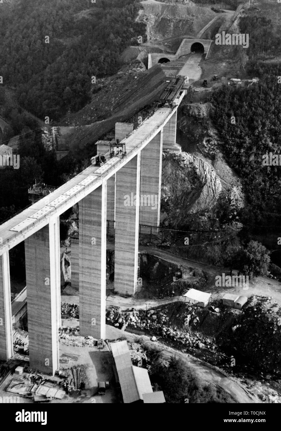 salerno reggio calabria highway, busento river, 1967 Stock Photo - Alamy