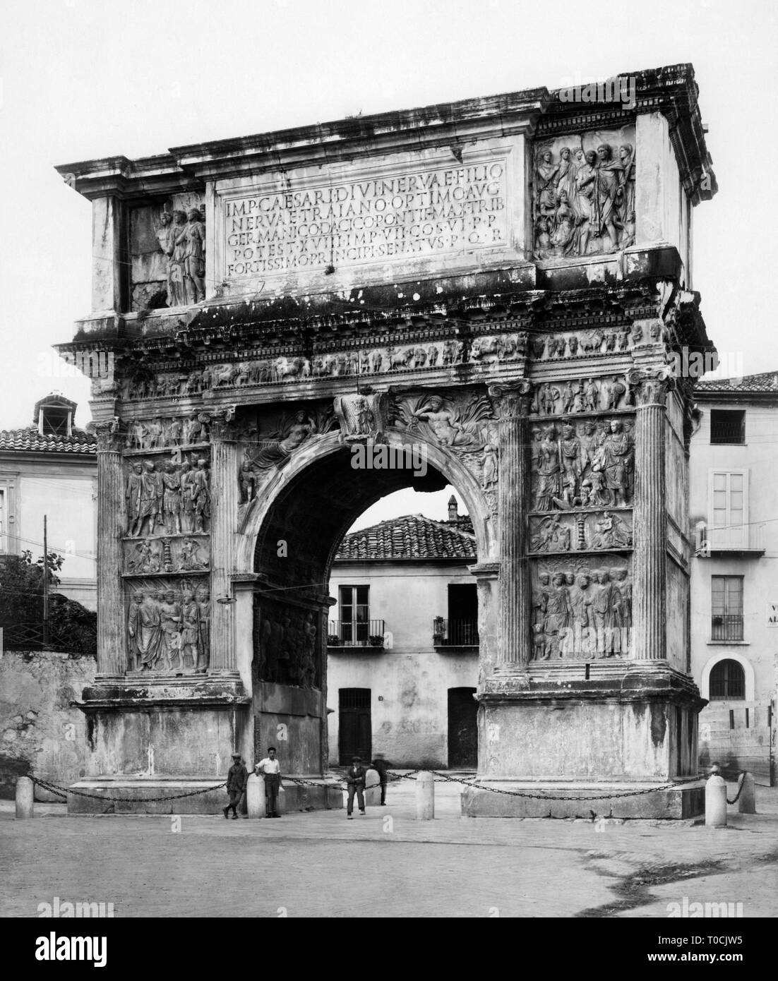 Arch of Trajan, benevento, campania, italy 1931 Stock Photo - Alamy