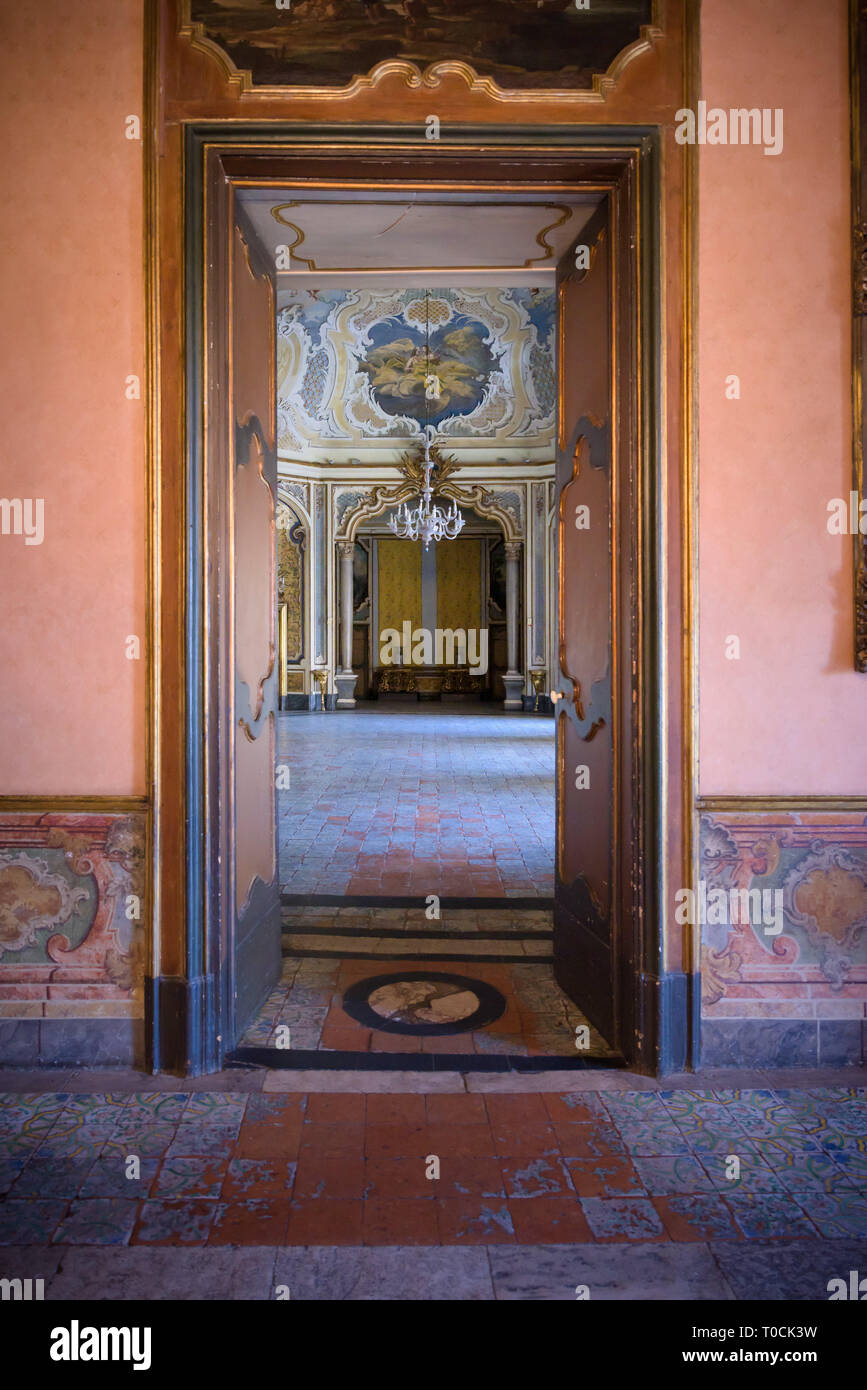 CATANIA, ITALY - 18 Jan 2019: Interiors of Palazzo Biscari in Catania ...