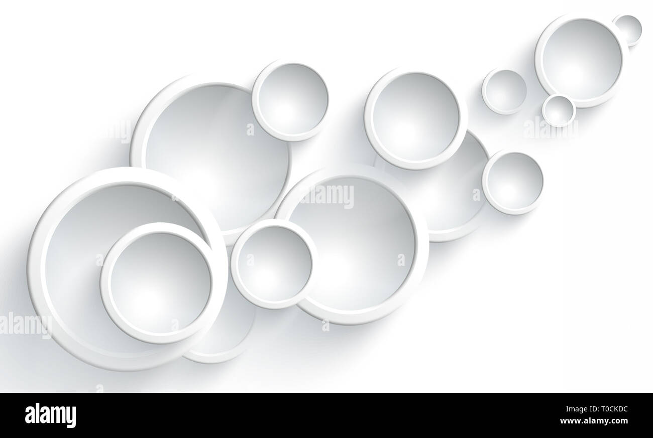 Graphic design of round, convex, glass lenses on a white background ...
