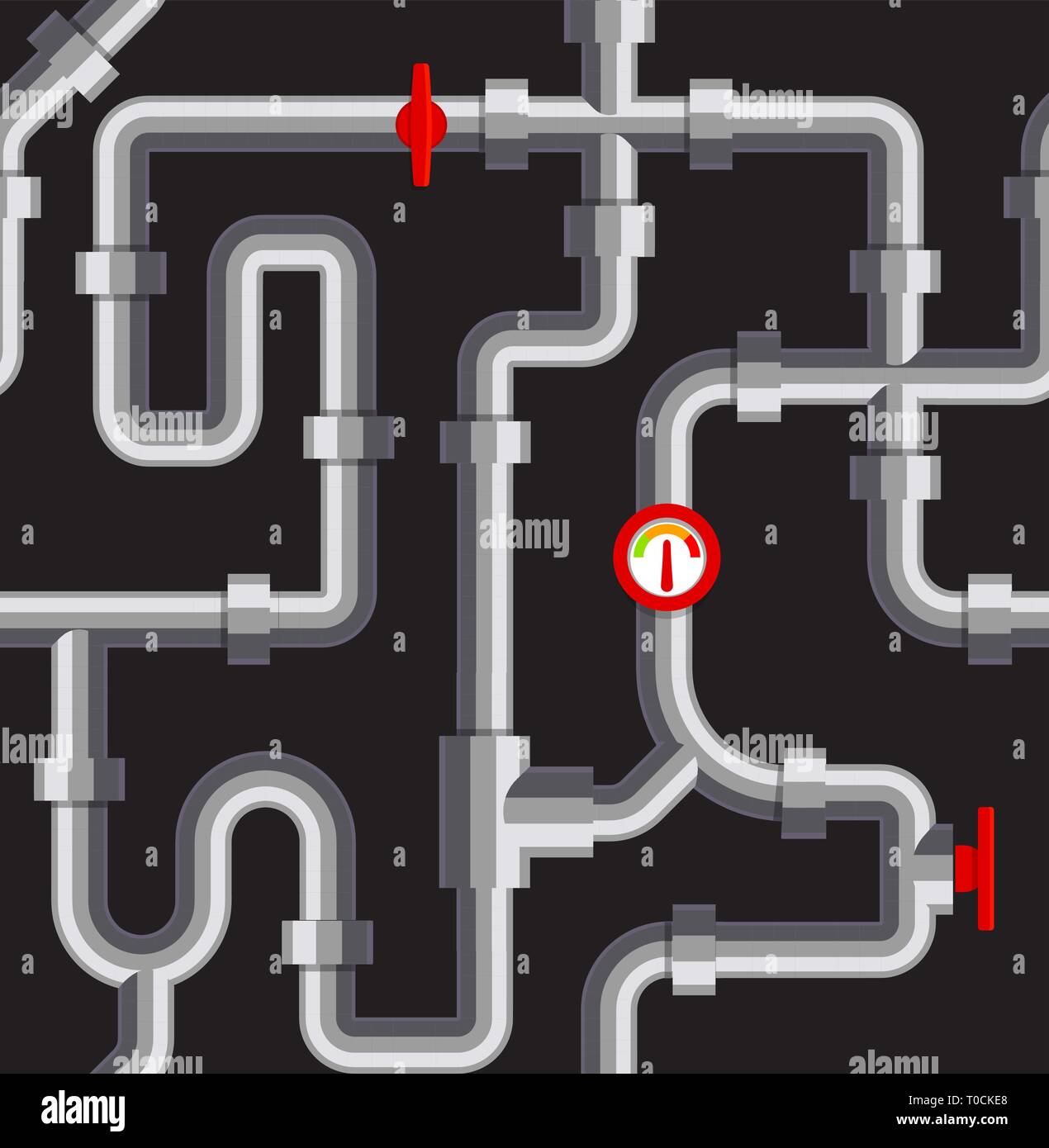 Pipes seamless pattern. Boiler room texture. Plumbing vector ...