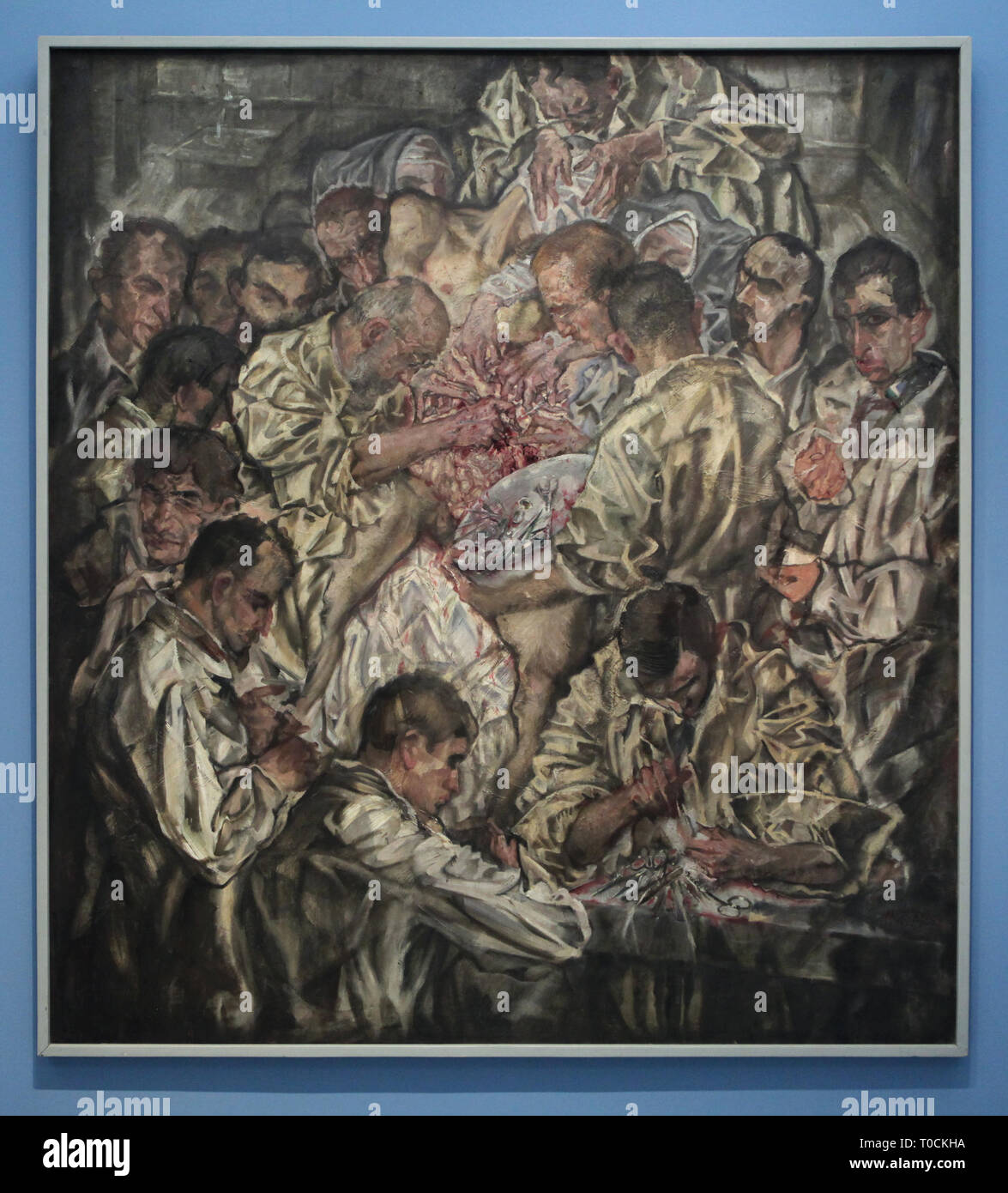 Painting 'Operation' by Austrian expressionist painter Max Oppenheimer ...