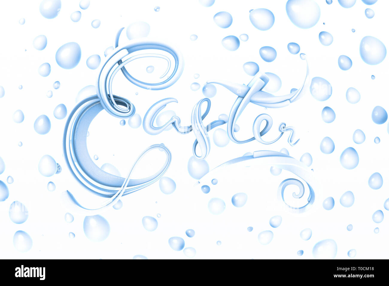 Happy Easter background with white lettering word decorated by eggs ...