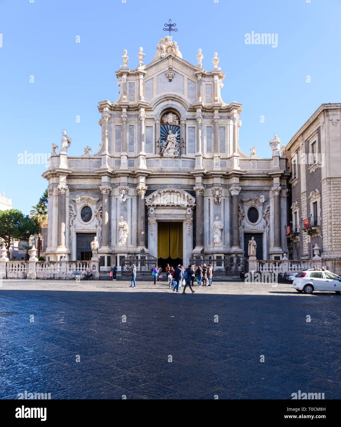 Cathedral Sant'Agata, in Catania, Italy, with the Sicilian Baroque ...