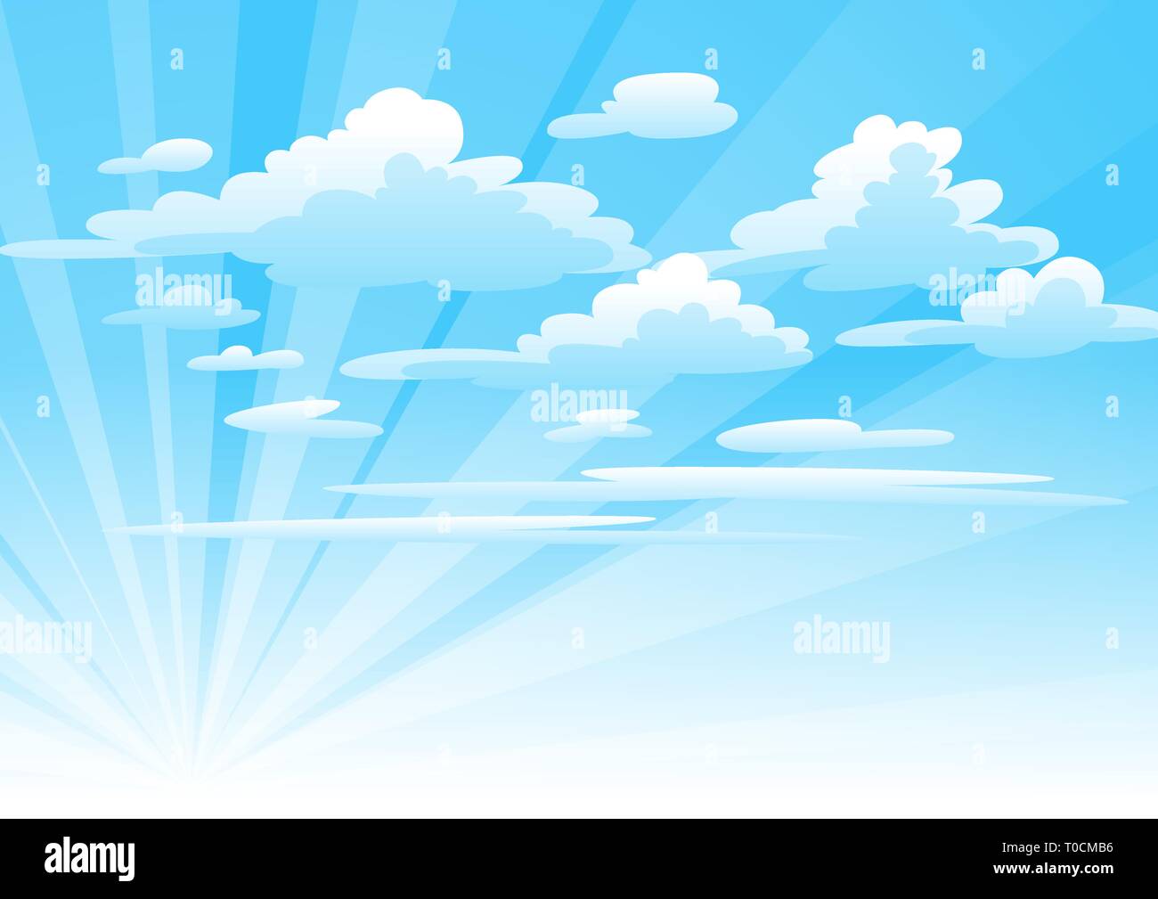 Rays of sunlight clouds Stock Vector Images - Alamy