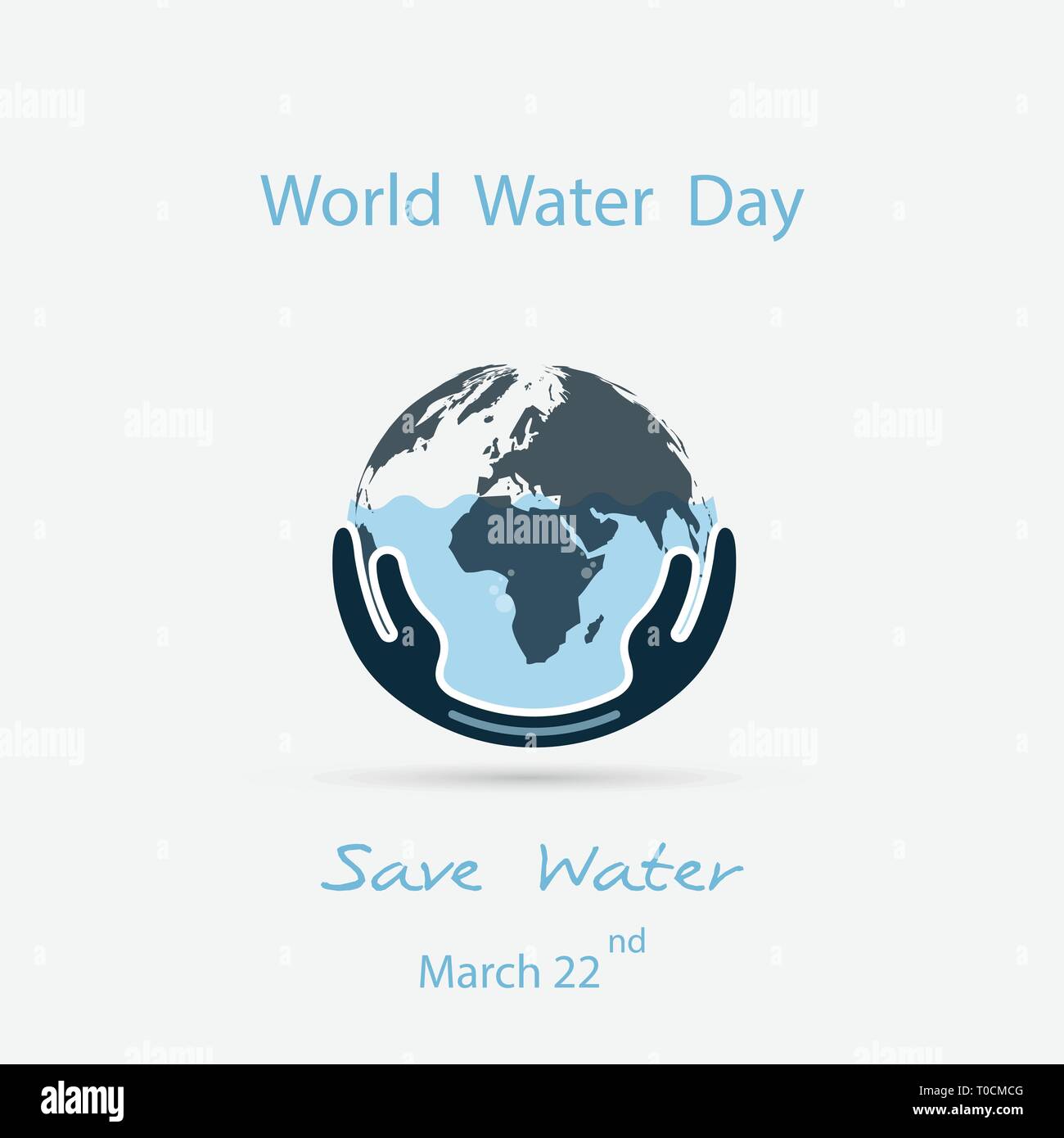 Water with world icon and human hand vector logo design template.World ...