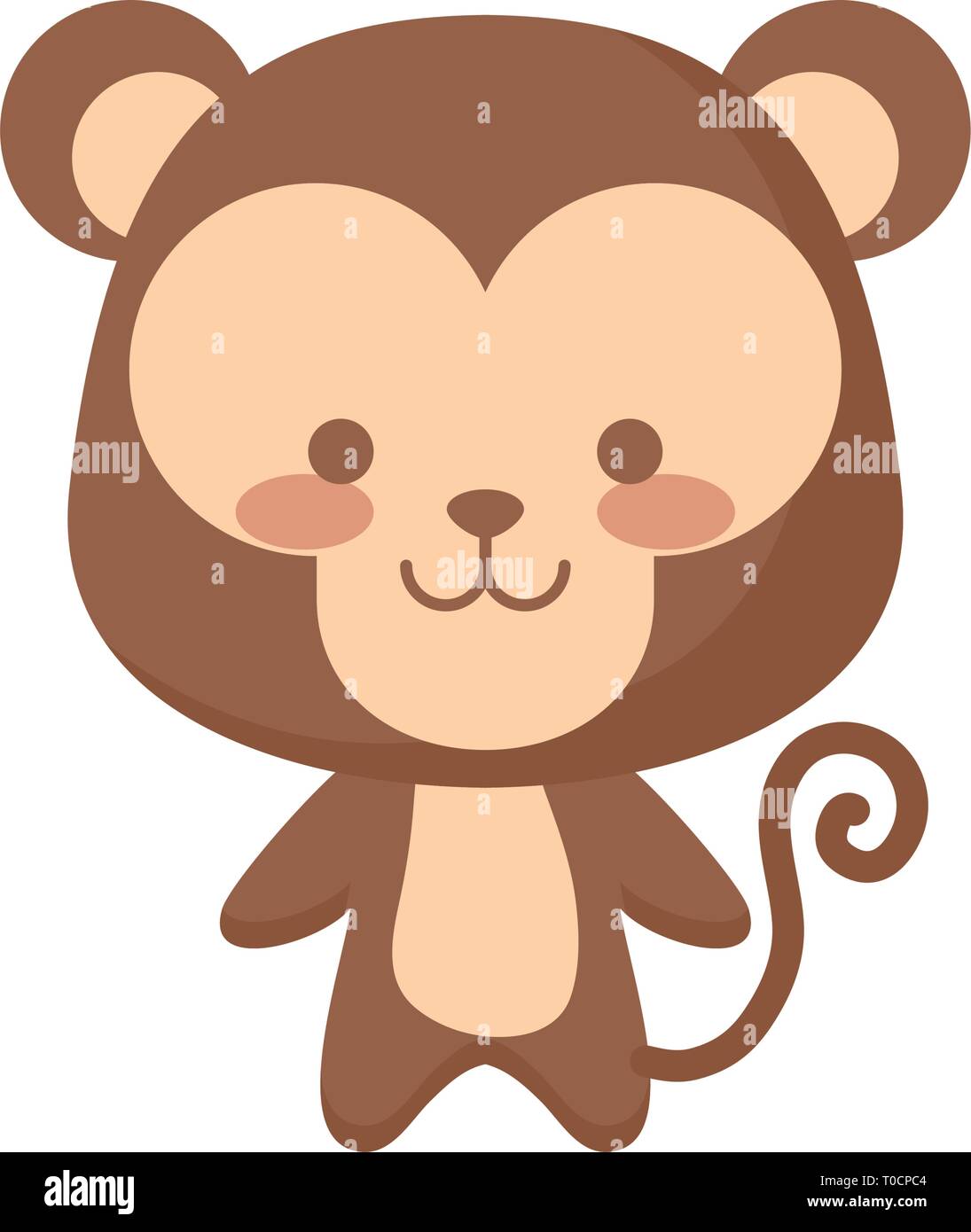 cute monkey animal character vector illustration design Stock Vector ...