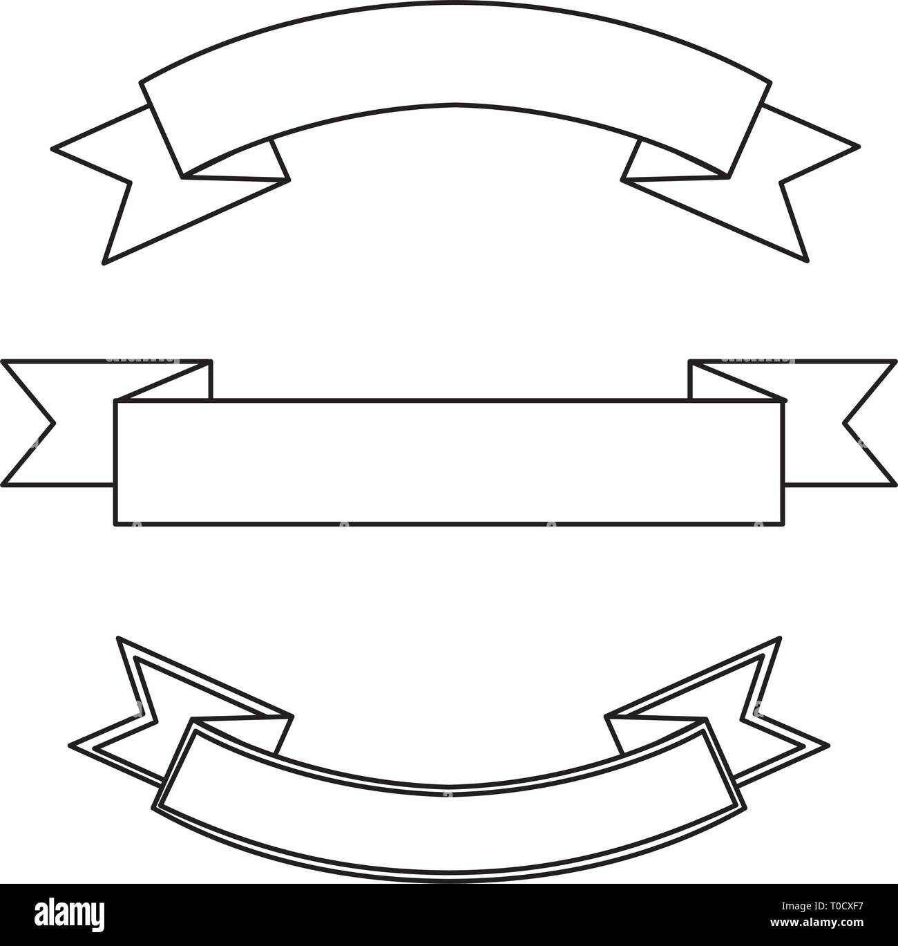 set of ribbons frames vector illustration design Stock Vector Image ...
