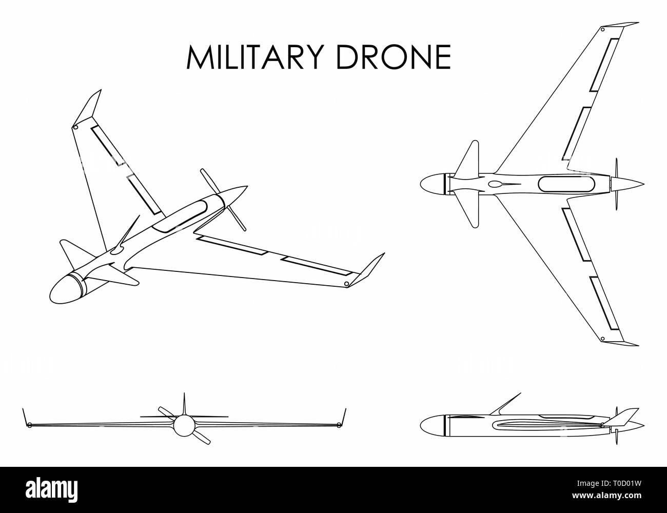 Military drone eagle. Outline only Stock Vector Image & Art - Alamy